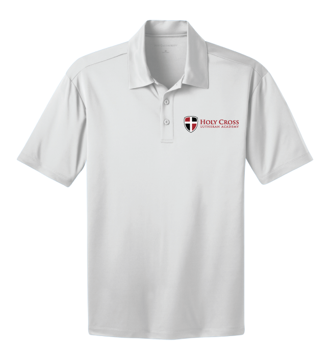 White adult performance classroom polo | Holy Cross Lutheran Academy